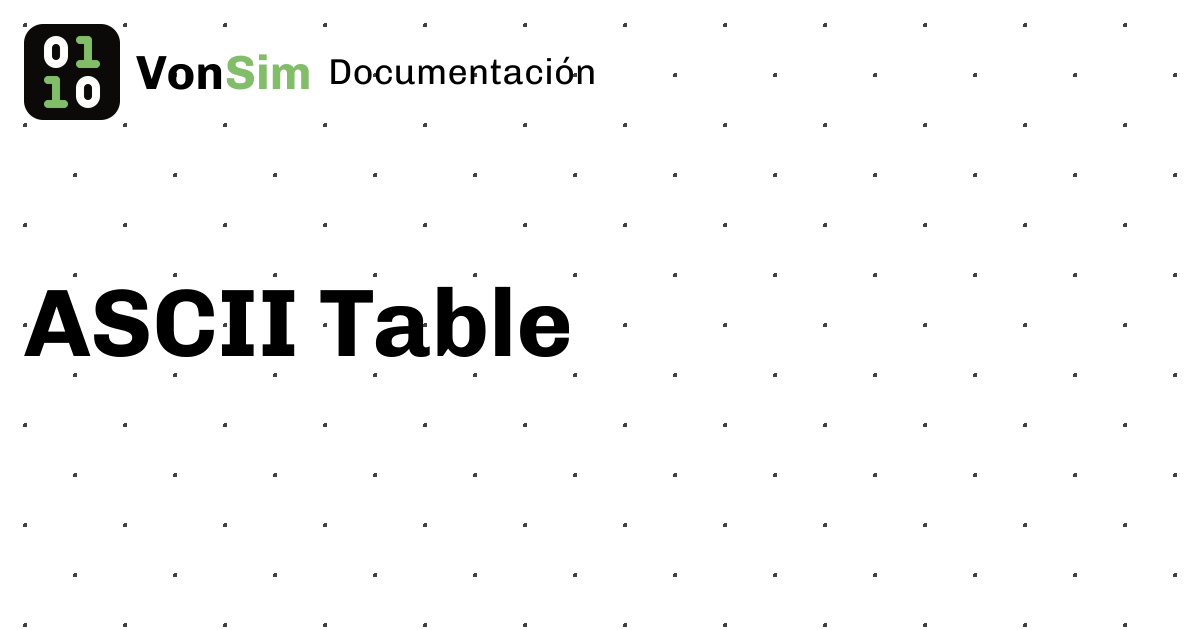 ASCII Table | VonSim